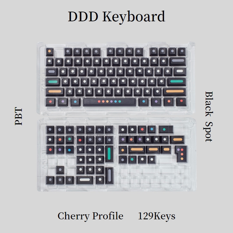 DDD Black & White Spot Keycaps Set - The Masked Studio